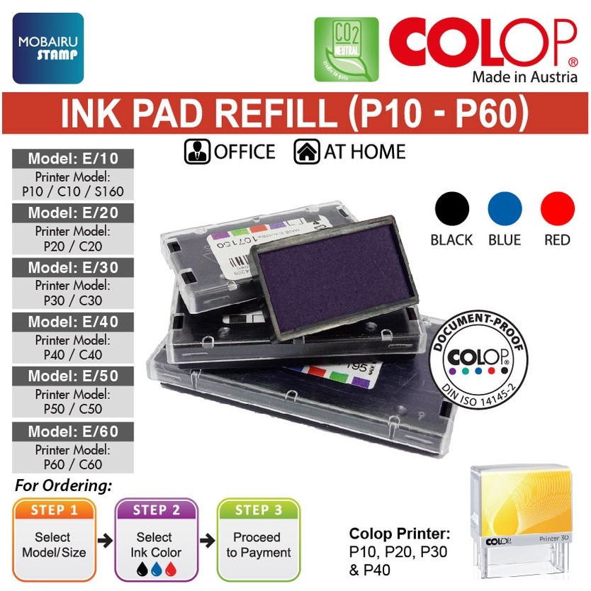 ในสต็อก Ink Pad/Cartridgs Refill for Self Inking Stamps - COLOP Printer ...