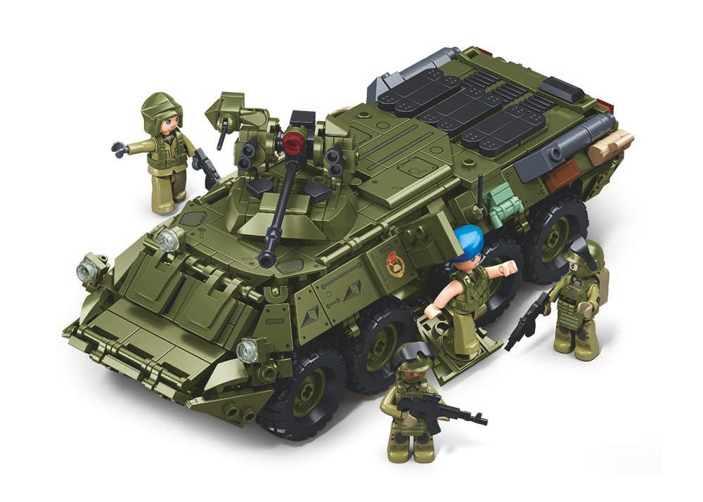 ทหารทหาร BTR80AS Infantry Fighting Vehicle Building Block Army 2-in-1 ...