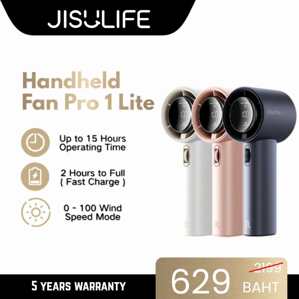 JISULIFE Handheld Pro 1 Lite แบบพกพา Bladeless MINI พัดลมชาร์จได้ 100 ...