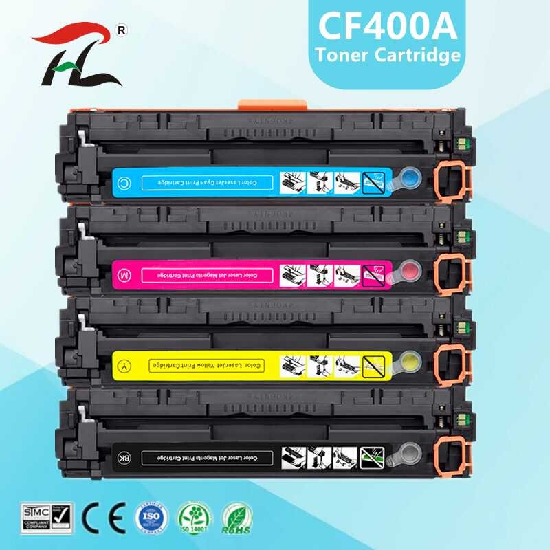 cf400 9 CF400A cf401a cf402a cf403a 201a ตลับหมึกสีที่รองรับสำหรับ HP La | Shopee Thailand