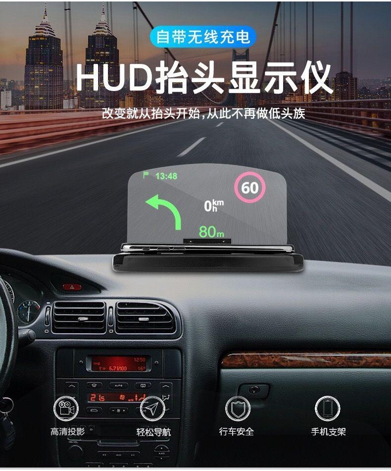Xc90 ใหม่ HUD HD ที่วางโทรศัพท์มือถือในรถยนต์ไร้สายชาร์จ head-up จอแสดง ...