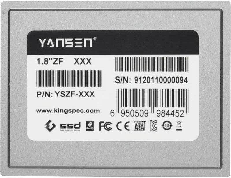 YANSEN 2 KingSpec 64GB 128GB 256g 1.8 นิ้ว ZIF 40pin SSD SSD สำหรับพีซีขนาดกะ | Shopee Thailand