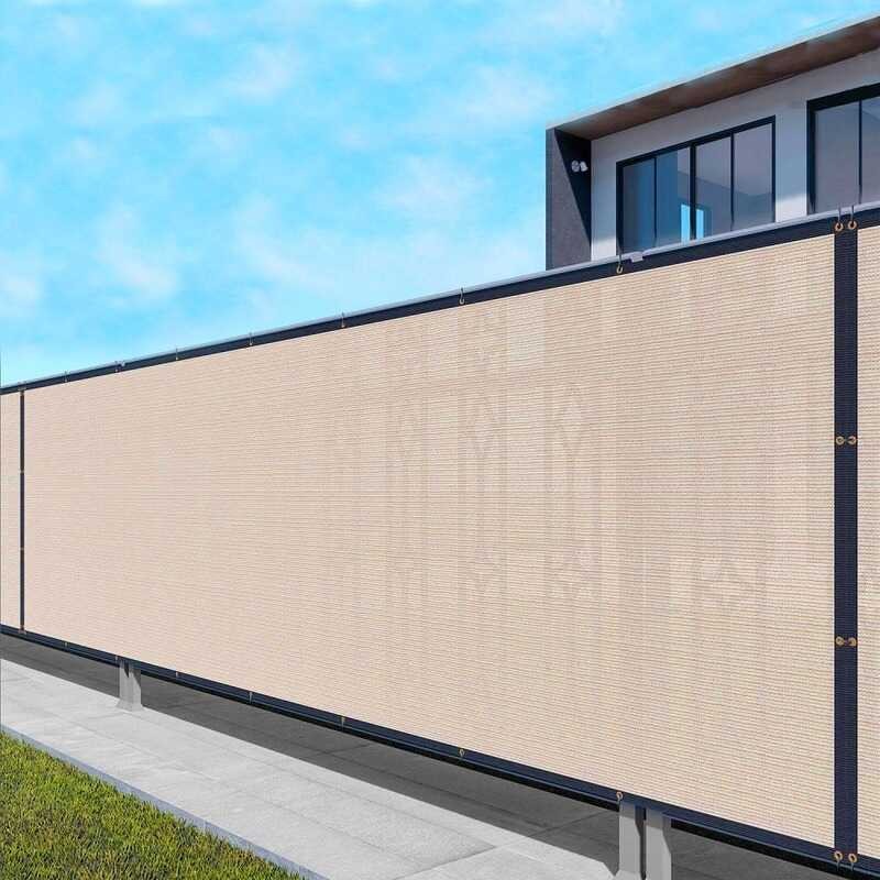 Beige Thicken Color Outdoor Backyard Privacy Screen Fence Protection ...