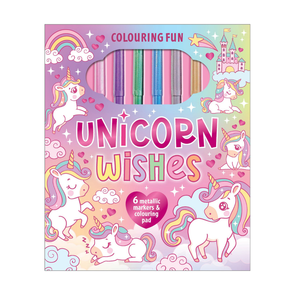 ชุดหนังสือการคํานวณของยูนิคอร์น Wishes Marker พร้อมเครื่องหมายโลหะ 6 ...