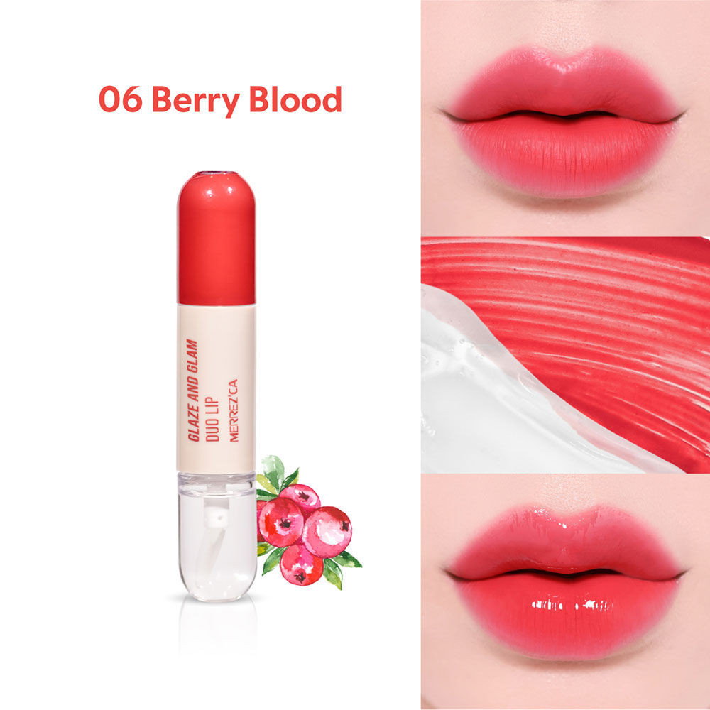 Merrezca Glaze & Glam Duo Lip 4ml เมอร์เรซกา ลิปดูโอ้สองหัว เนื้อสัมผัส ...