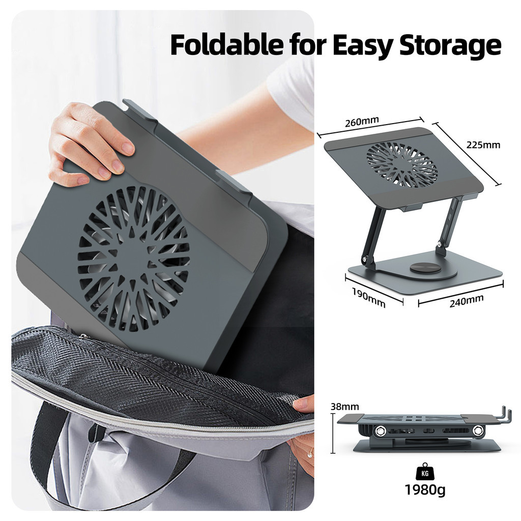 GOOJODOQ Laptop Cooling Bracket Hollow out Foldable Design Magnetic ...
