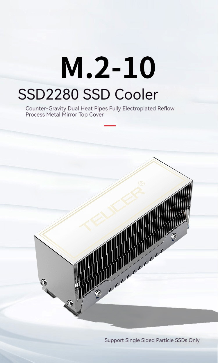 Teucer M2-10 Dual ท่อความร้อนฮีทซิงค์ M.2 2280 NVMe SSD Cooler พร้อม ...