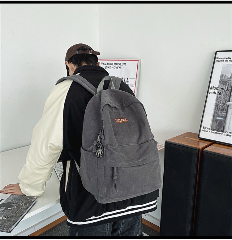 มูซูน กระเป๋านักเรียนผ้าแคนวาสญี่ปุ่นความจุขนาดใหญ่สําหรับผู้ชายและ ...