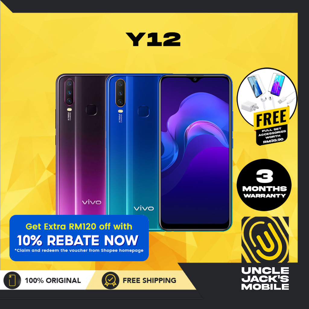 ในสต็อก [USED] Y12 32GB / 64GB | สภาพเกรดเอ | Cable CHARGER | ต้นฉบับ 100% | ชุดจัดเต็ม | Shopee ...