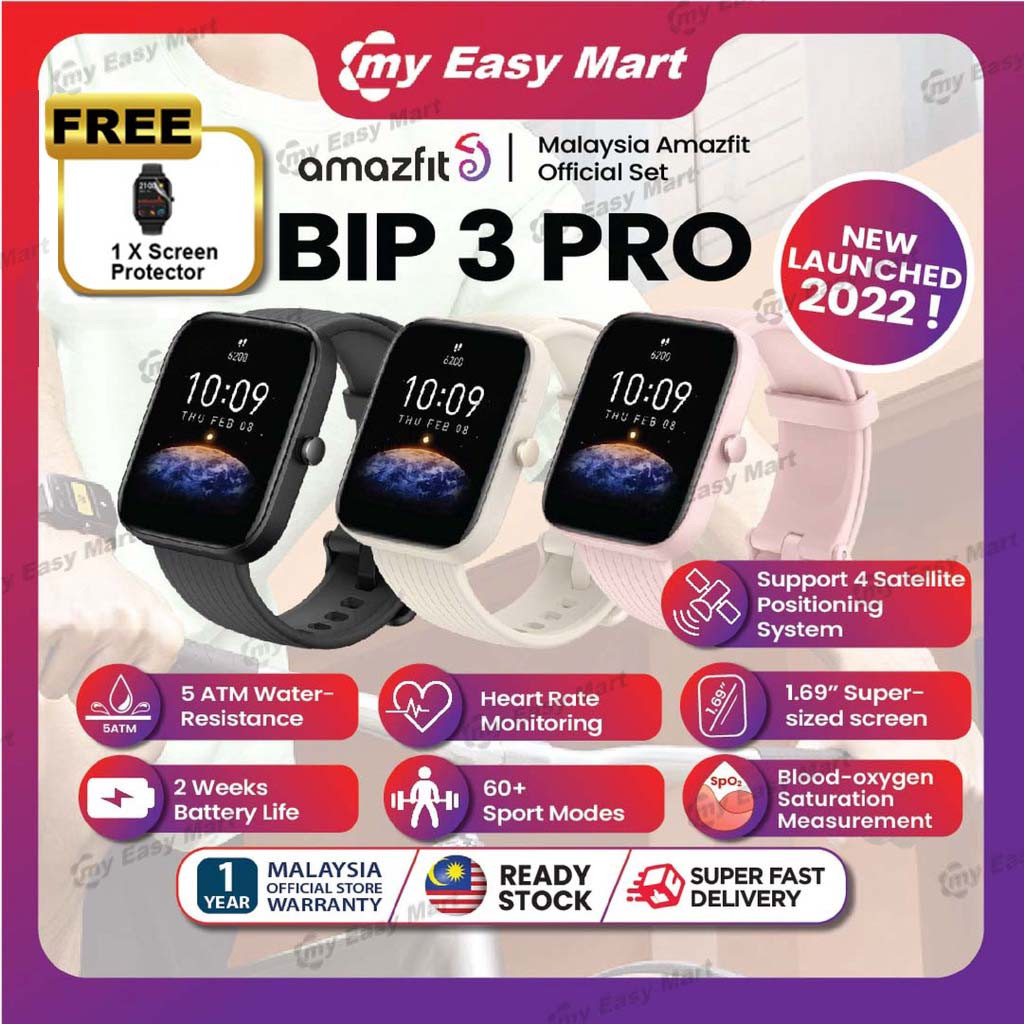 ในสต็อก Amazfit Bip 3 Pro / Bip 3 / Bip U Pro / Bip U Fitness Smartwatch (ร้านค้าอย่างเป็นทางการ ...