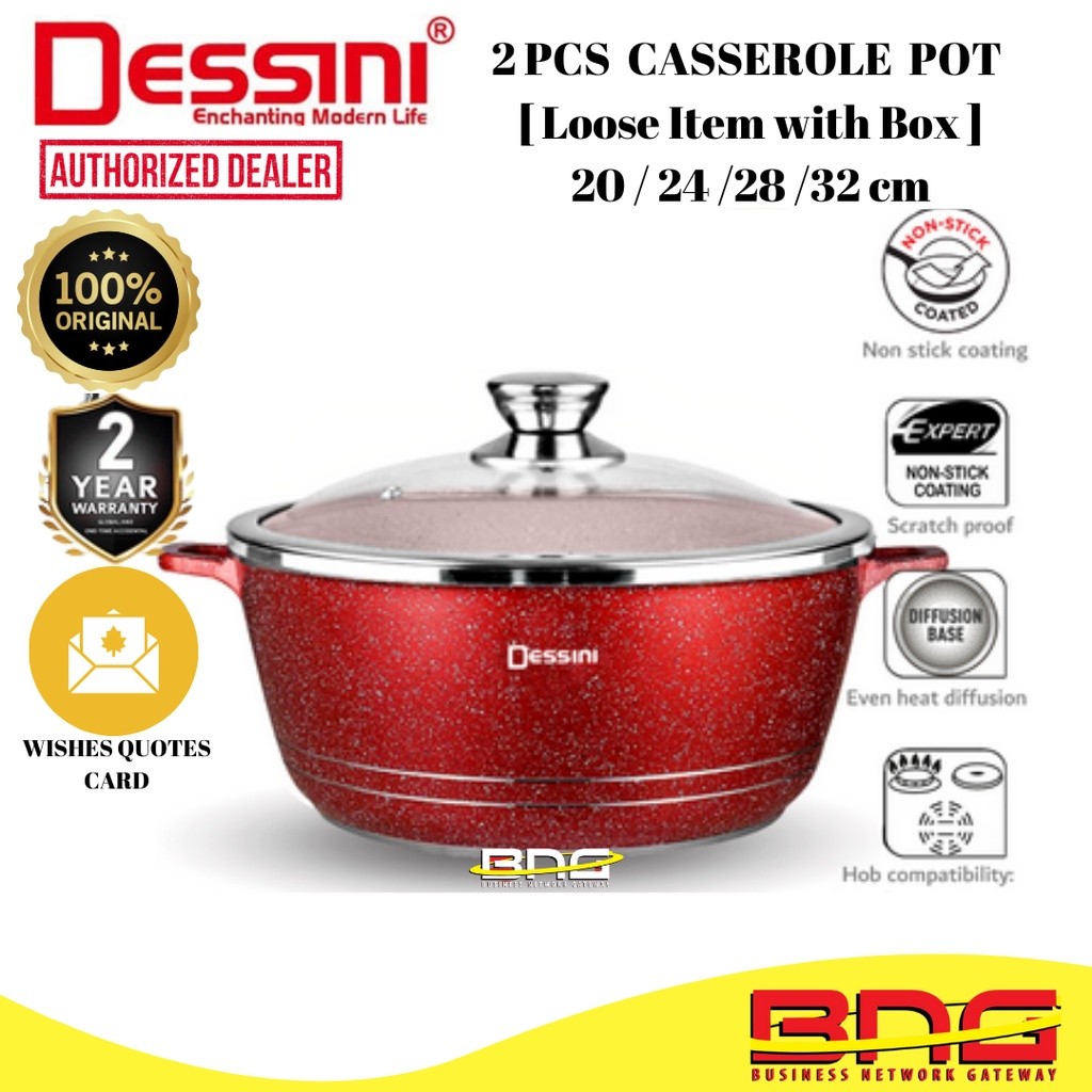 ในสต็อก DESSINI เครื่องครัว Loose Items หม้อ Non Stick ชามกระทะพร้อมชุด ...