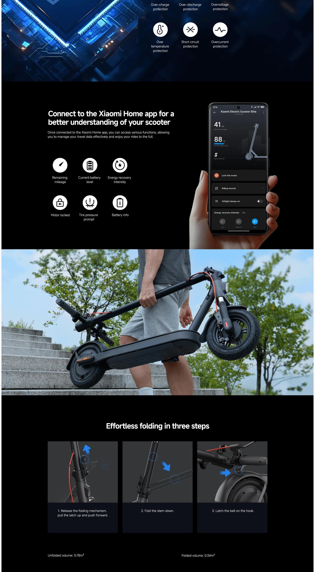 Xiaomi Electric Scooter Elite สกู๊ตเตอร์ไฟฟ้า วิ่งได้ไกลสูงสุดถึง 45km ...