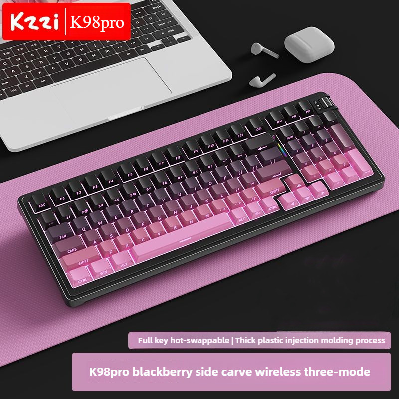 Kzzi K98Pro/K98 คีย์บอร์ด 3 โหมด RGB พร้อม Knob South Facing คีย์บอร์ด Hot Swappable พร้อมปุ่ม ...
