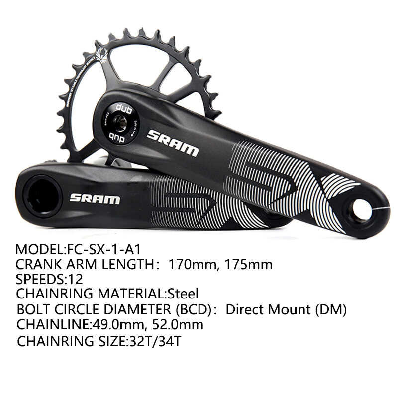 SRAM SX NX GX EAGLE DUB Crane จักรยานเสือภูเขา 12 สปีด 170 มม. 175 มม. ...