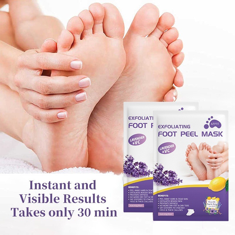 ในสต็อก 1 คู่ Exfoliating Foot Mask Dead Skin Callus Peel Care Baby ...