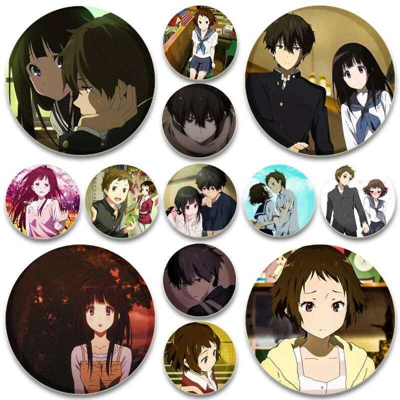 อะนิเมะ Hyouka HD พิมพ์ป้าย Houtaroru Eru Chitanda Tomoe เข็มกลัด ...