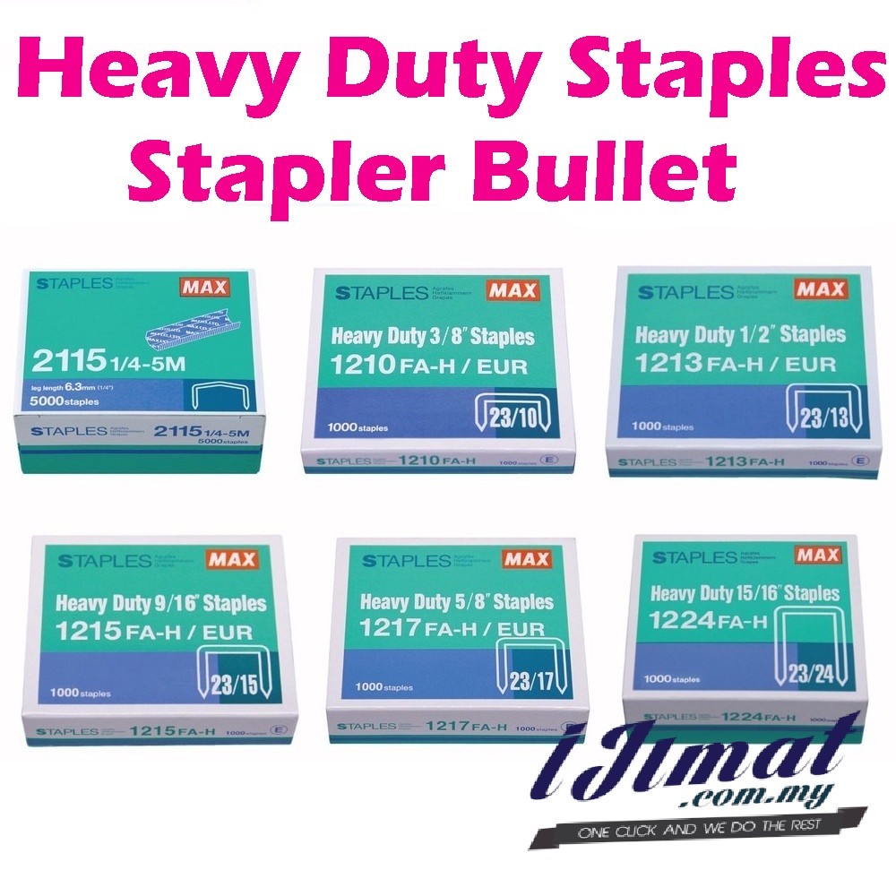 ในสต็อก Max Heavy Duty Staples Stapler Bullet 1210 23/10 1213 23/13 ...