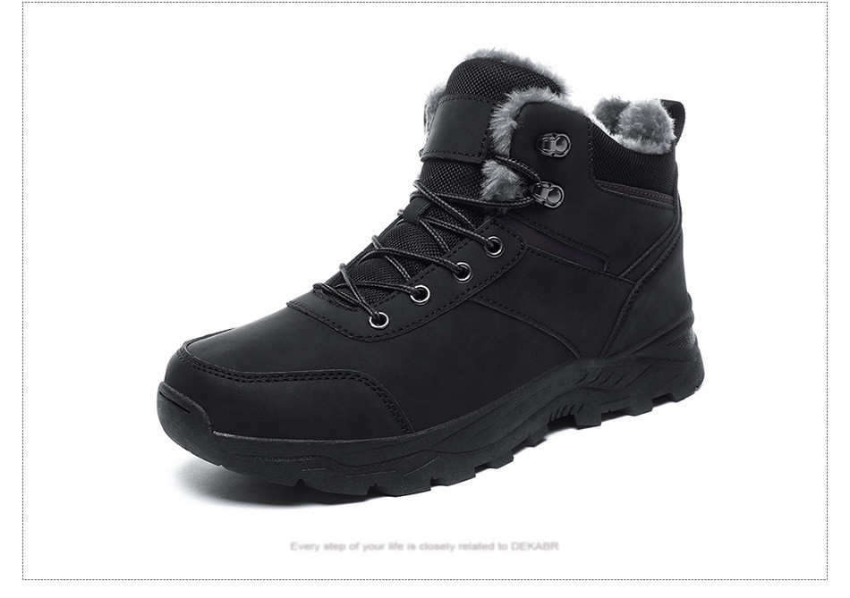 Dekabr รองเท้าบูทหุ้มข้อผู้ชาย Super Warm Snow Boots Winter Plush Non ...