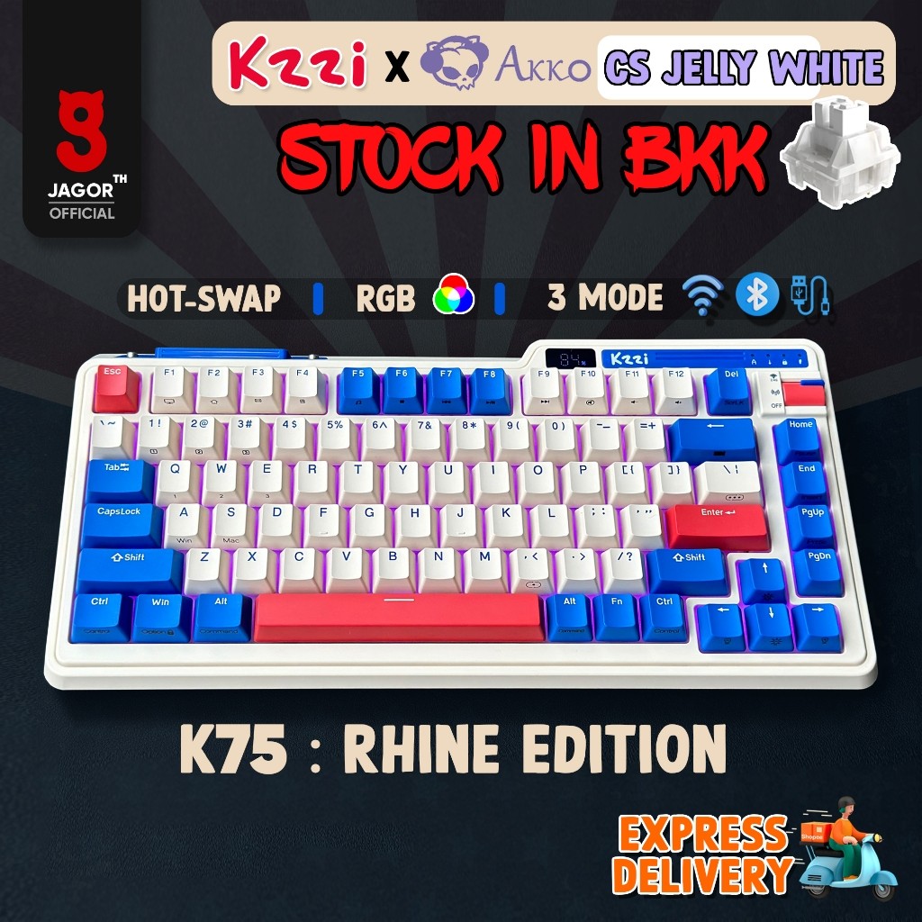 (พร้อมส่งจากไทย) แมคคานิคอลคีย์บอร์ด KZZI Kzzi K75 × AKKO RGB Hotswap ไร้สาย Gasket TKL | Shopee ...
