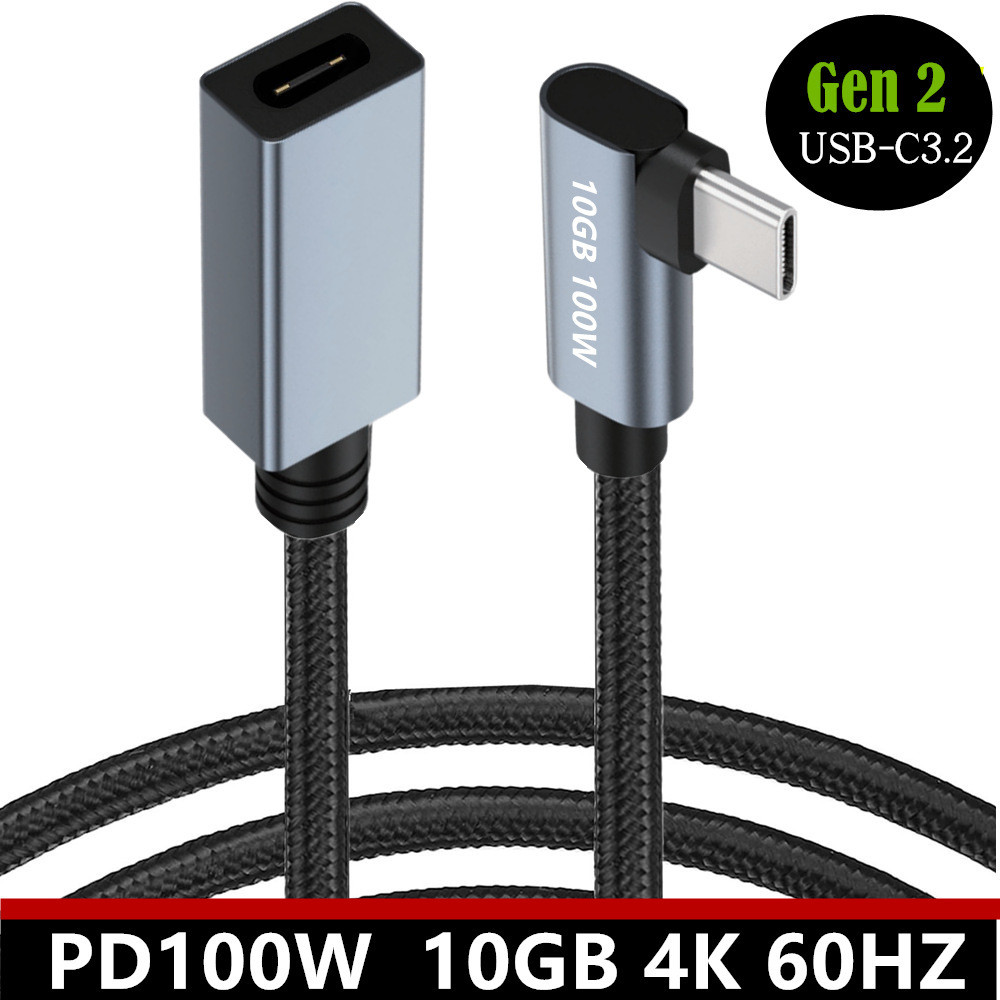 10gb 4K 60HZ Type-C Extension Cable PD100w ชายหญิง USB-C3.2 gen2 สาย ...