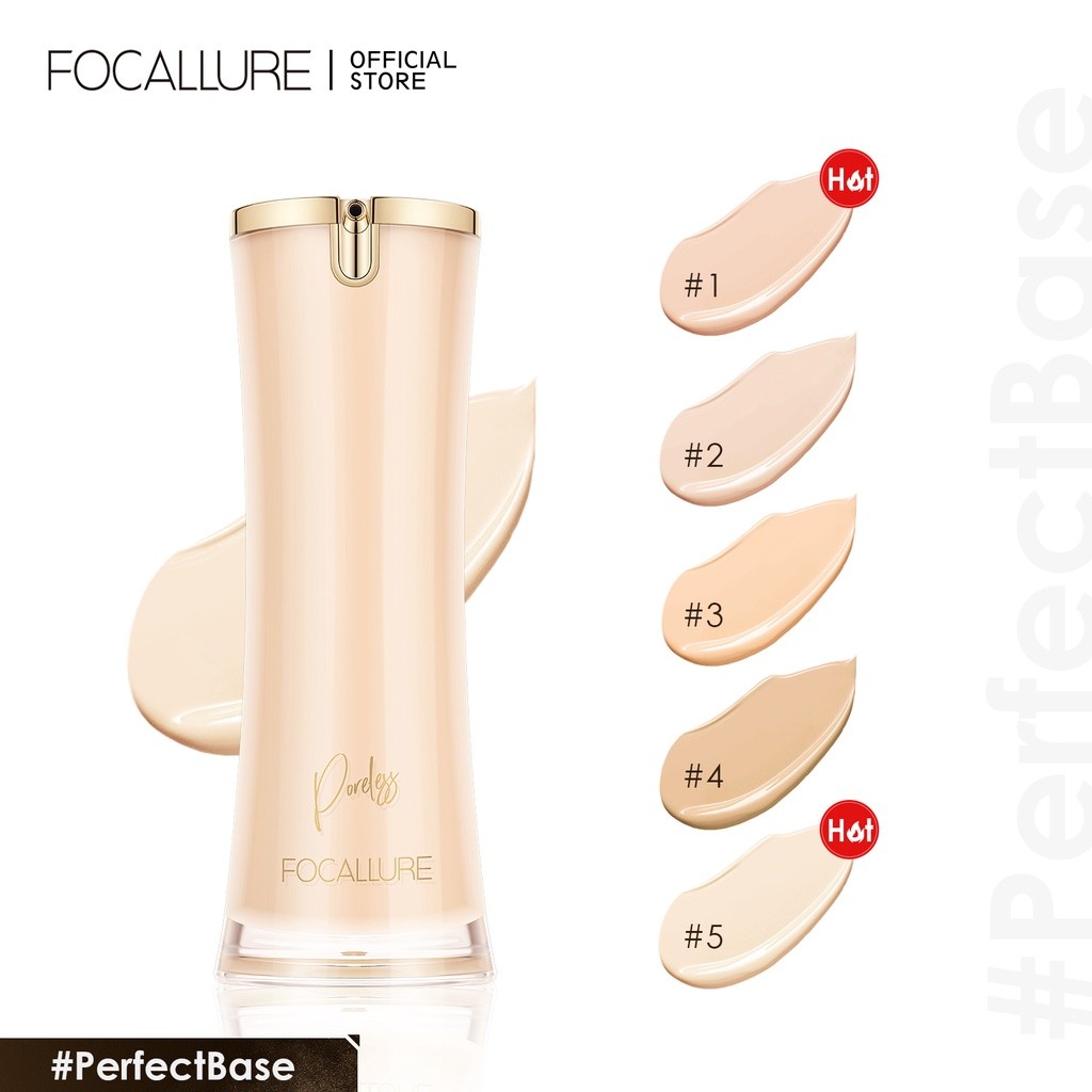 ในสต็อก Focallure Perfectbase Lasting Poreless Liquid Matte Foundation 5149