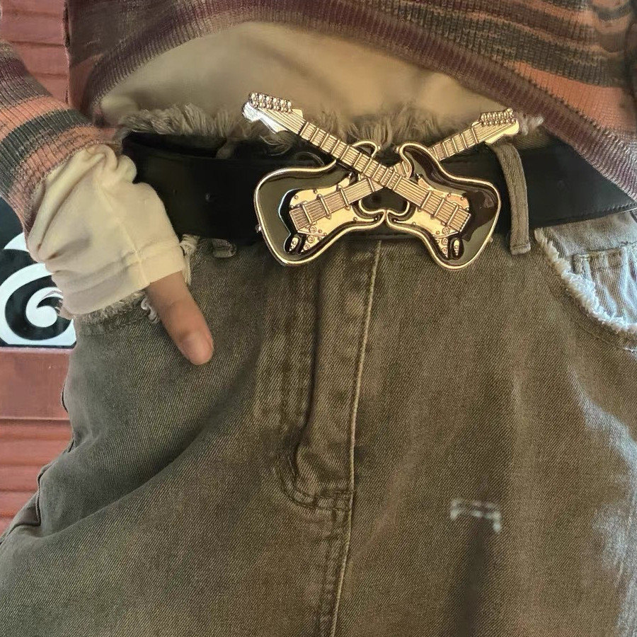 คนคอลเล็คชั่น American Retro Punk Guitar Belt Ins Western Cowboy Hippie ...