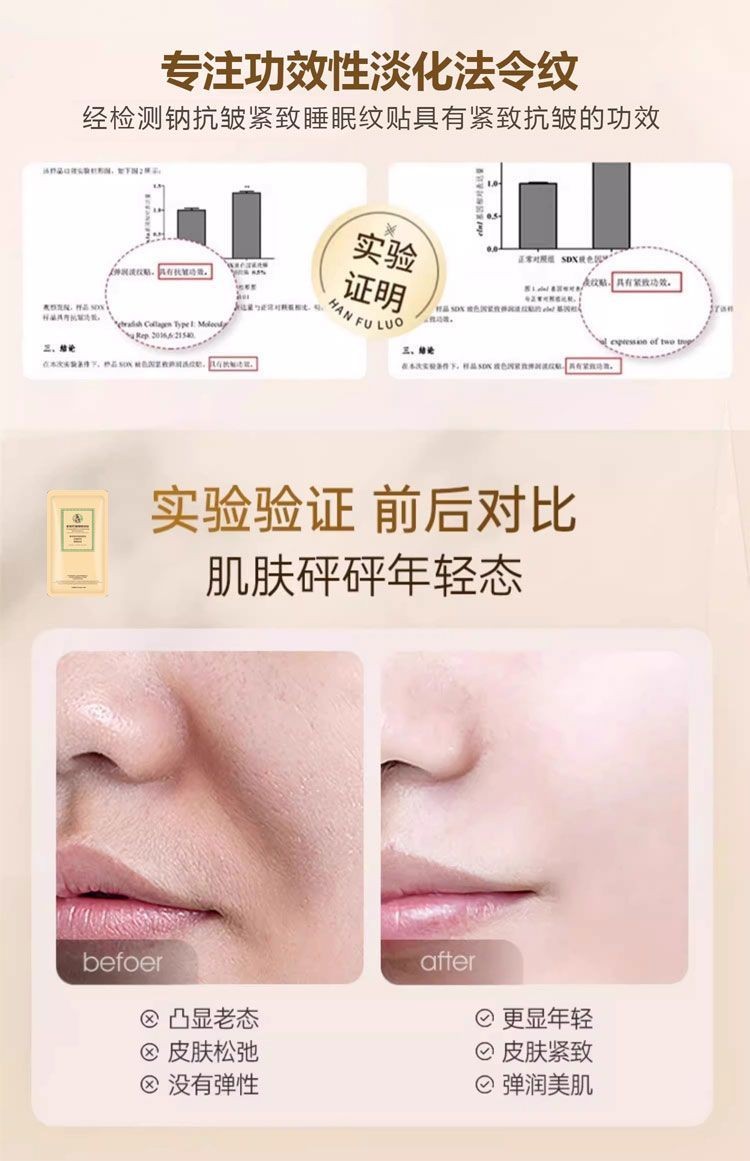 แผ่นแปะลดริ้วรอย Cuiji Sleep สำหรับรอยพับจมูก รอยตีนกา ริ้วรอยหน้าผาก ...