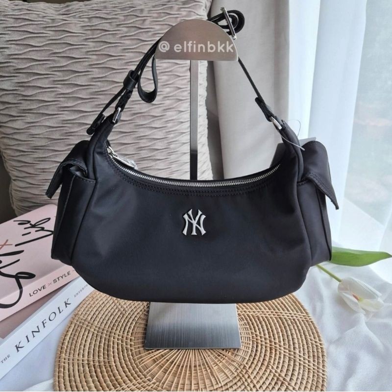 ♞,♘แท้ พร้อมส่ง MLB nylon hobo bag กระเป๋าสะพายไหล่ กระเป๋าถือ ทรงพอช ...