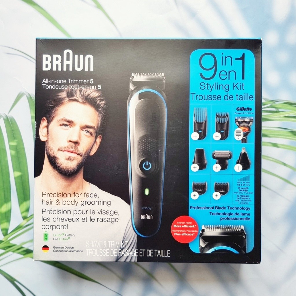 (Braun®) All-in-one Trimmer 5 Styling Kit 9-in-1 With Gillette Fusion5 ...
