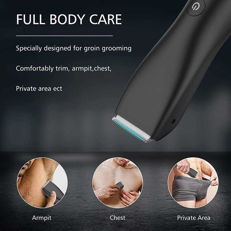 Pubic Trimmer Men Electric Groin & Shaver For Balls Body Hair Clipper ...