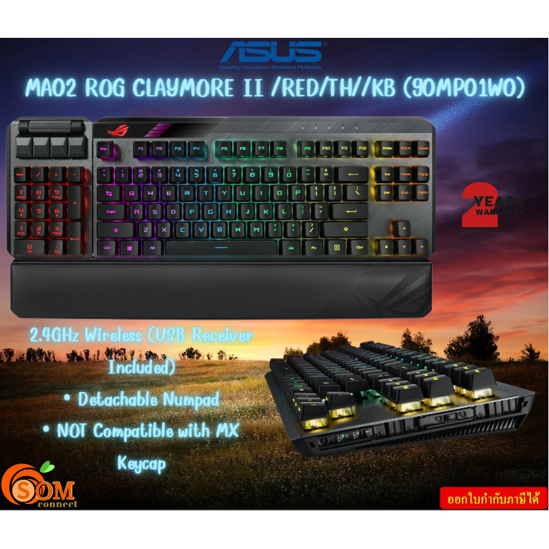 ASUS MA02 ROG CLAYMORE II /RED/TH//KB (90MP01W0) numpad & wrist rest ...