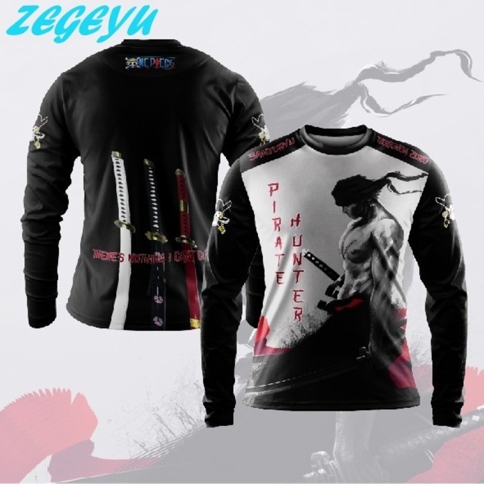 Mika PIRATE HUNTER ONE PIECE เสื้อยืดลําลองกลางแจ้ง 2025 เสื้อยืดแขนยาว ...