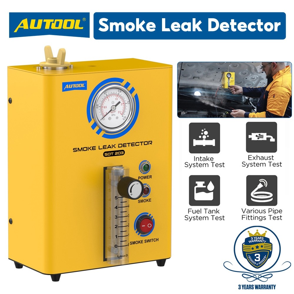 ในสต็อก AUTOOL 12V รถเครื่องตรวจจับควัน SDT203 ท่อ EVAP เครื่องทดสอบการรั่วไหลของสูญญากาศเครื่อง ...