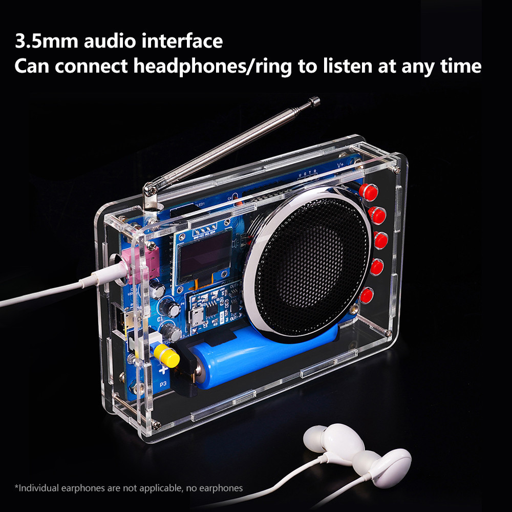 Aideepen ชุดประกอบวิทยุจอแสดงผล OLED แผงวงจรปรับแต่ง FM DIY ชาร์จใหม่ ...