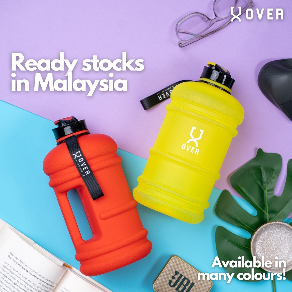 ในสต็อก OVER 2.2L & 1.5L ขวดน้ําขนาดใหญ่ Big Fitness Sport Gym Water Botol ขวดป้องกันการรั่วซึม ...