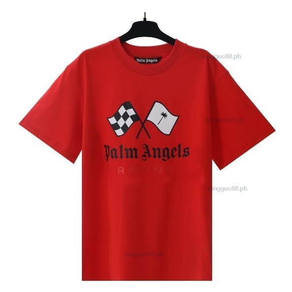 ♞,♘,♙ สต็อกพร้อม ชุดแข่งธงพิมพ์ผู้ชายและผู้หญิงรอบคอผ้าฝ้ายหลวมแขนสั้น ...