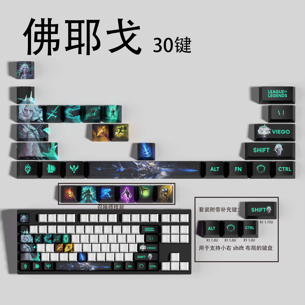 Foyego League Of Legends Keycaps ปรับให้เข้ากับ ATK Megali Wooting และ ...