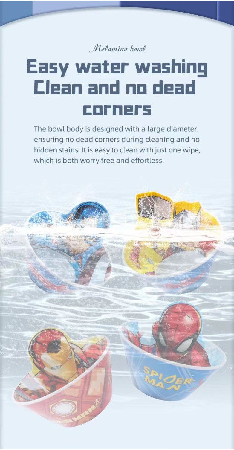 Disney Marvel Captain America Spiderman Deep Bowl ชามรูปทรงการ์ตูนกัน ...
