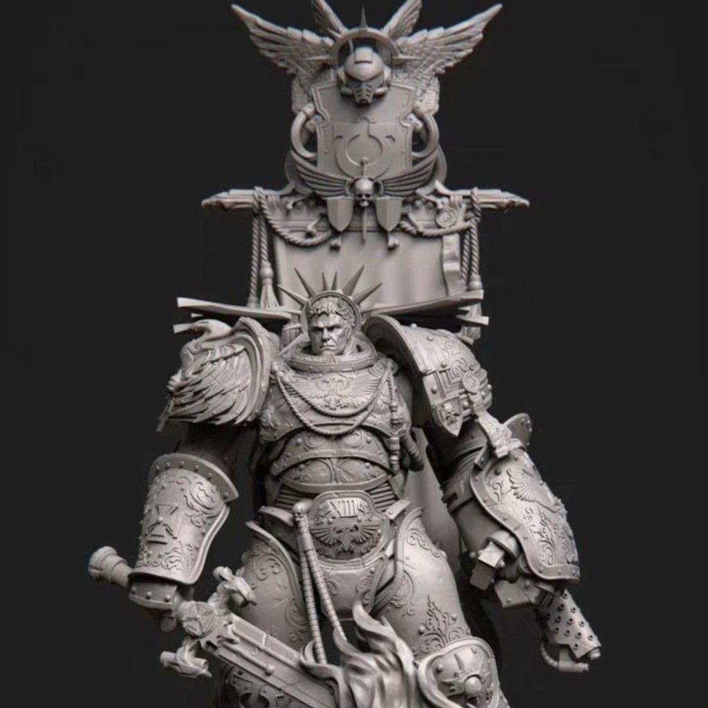 Warhammer 40k กล้อง King Robert Kiliman 120 มม.แกะสลักสองหัว 13 Legion ...