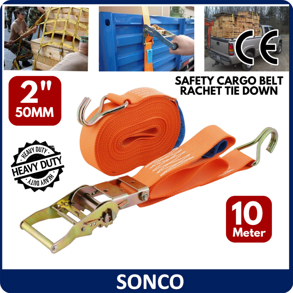 ในสต็อก Cargo Strap Belt Heavy Duty Truck Ratchet Tie Down Straps Cargo ...