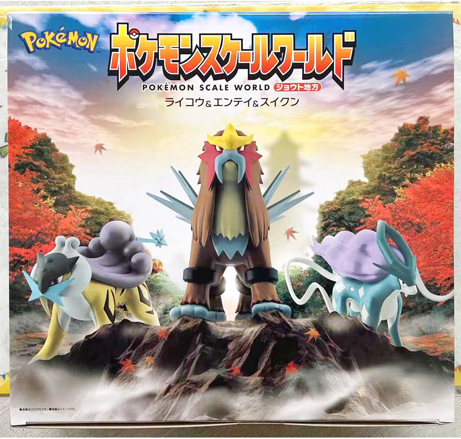 Bandai Pokémon Scale World- Johtoภูมิภาค Raikou & Entei & Suicune อะนิเ ...