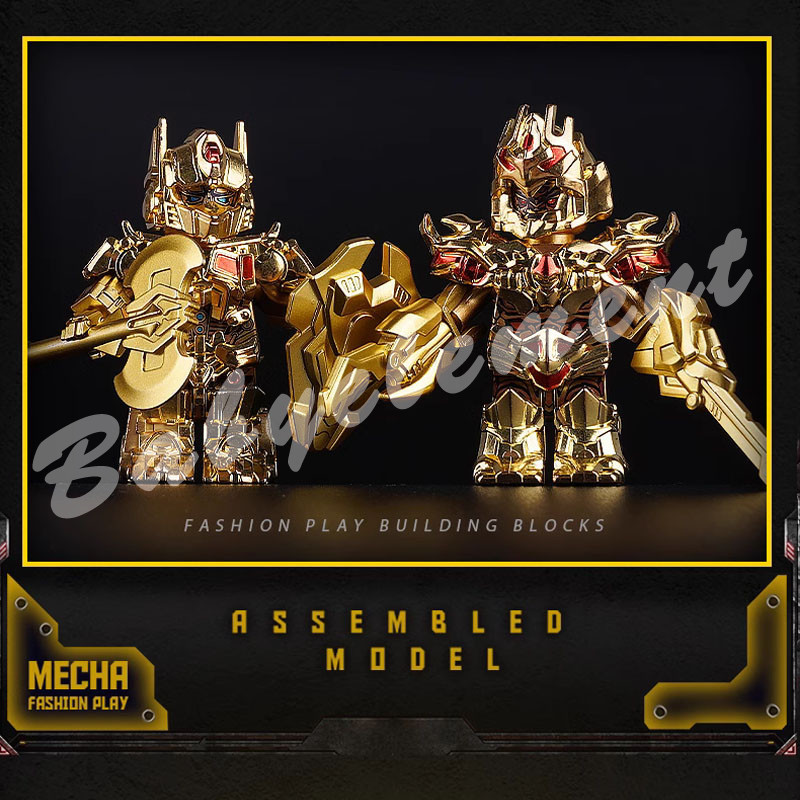 Gold Transformers Megatron Optimus Prime Bumblebee Minifigures Building ...