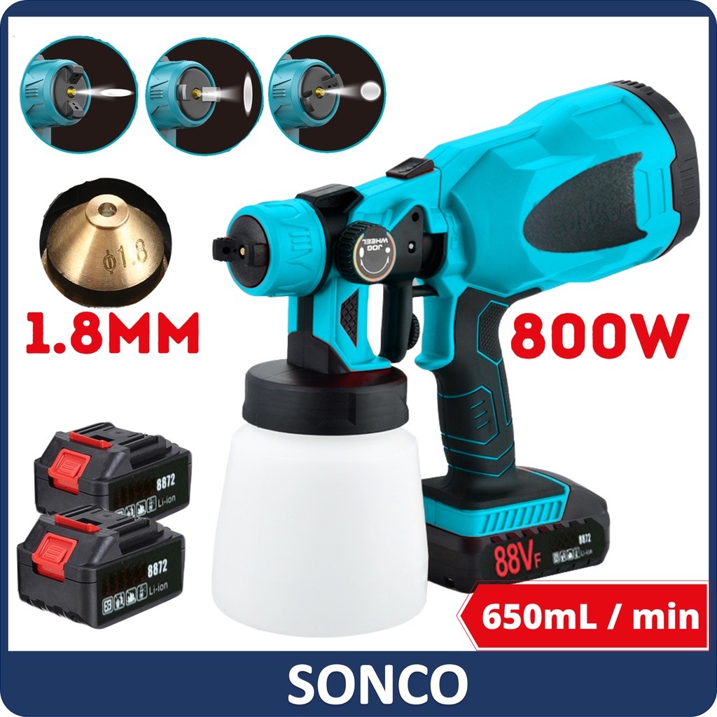 ในสต็อก SONCO 388V ไร้สายไฟฟ้าสเปรย์ปืนงานไม้เครื่องพ่นสารเคมีสีในครัว ...