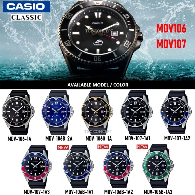 ในสต็อก (CASIO DURO) 100% Ori MDV-106-1A MDV-106B-1A1 MDV-106B-1A2 MDV-106B-1A3 MDV-106B-2A MDV ...