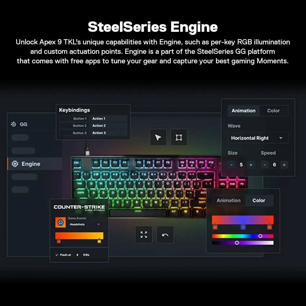 SteelSeries Apex 9 TKL Optical Gaming Keyboard คีบอร์ดเกมมิ่ง ออปติคอล ...