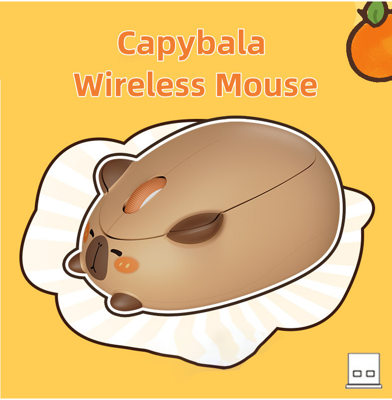 Akko 2.4G น่ารัก Capybala เมาส์ Slient เมาส์ตัวรับสัญญาณ USB Plug And Play Universal เม้าส์ ...