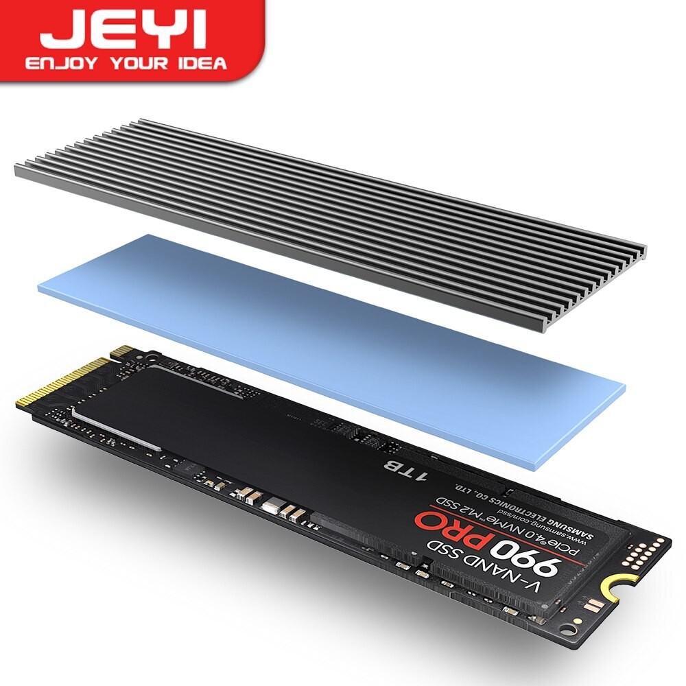 Jeyi M.2 SSD ฮีทซิงค์,อลูมิเนียม NVMe หม้อน้ํา 2280 Solid State ไดรฟ์ ...