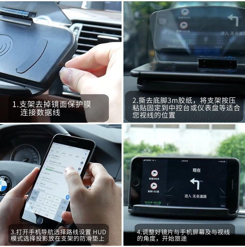 Xc90 ใหม่ HUD HD ที่วางโทรศัพท์มือถือในรถยนต์ไร้สายชาร์จ head-up จอแสดง ...