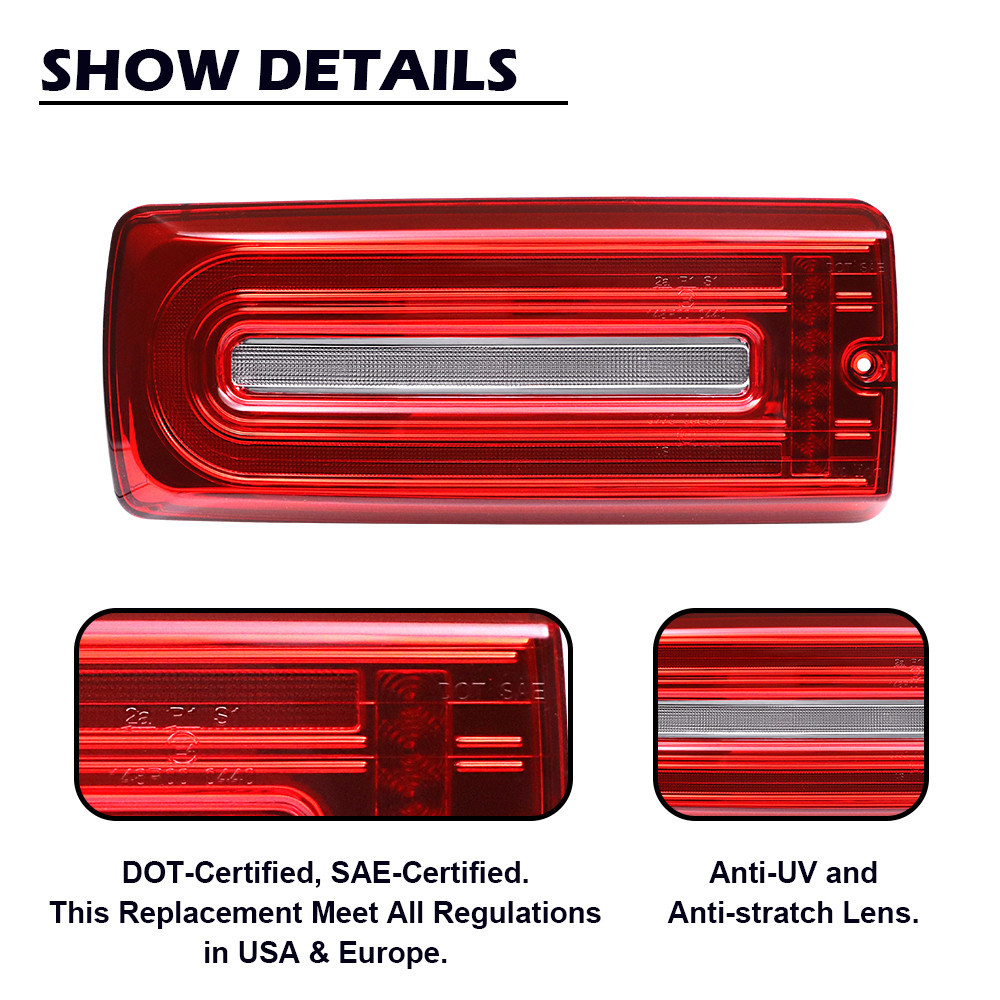 2x ไฟท้าย LED สําหรับ Benz G-Class W463 G500 G550 G55 G63 AMG 1999 ...