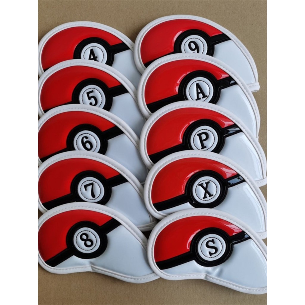 Pokemon Ball Golf Iron Set Club Head Cap Cover Club กันน้ําฝาครอบ ...